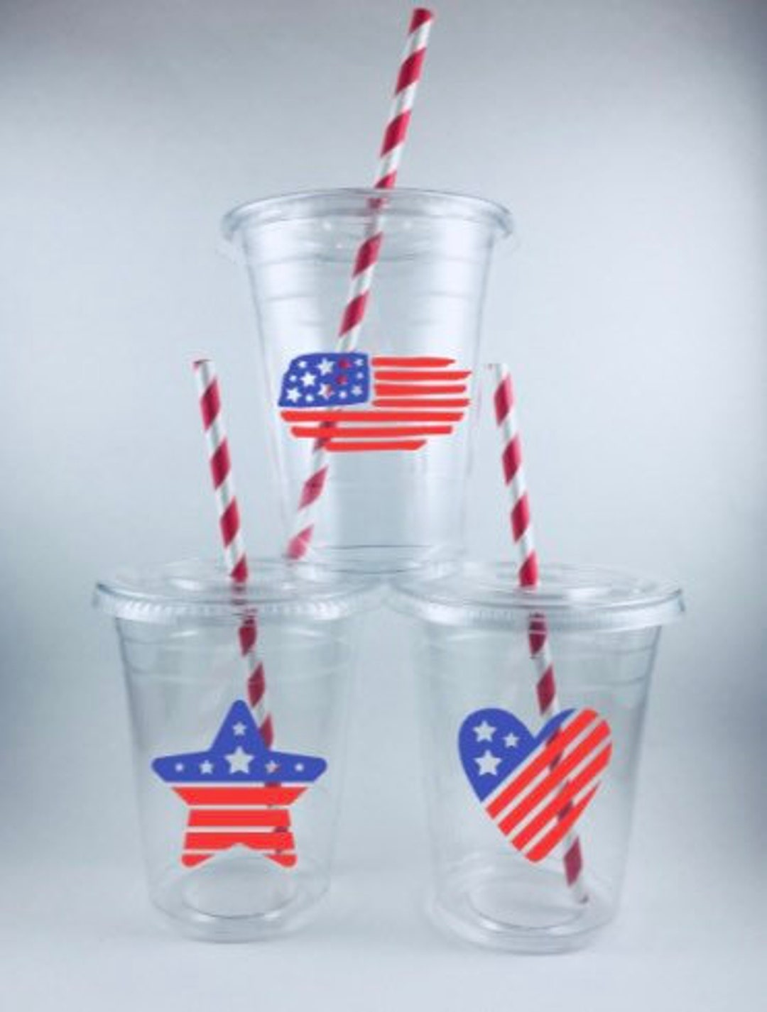 American Flag 4th of July PARTY CUPS Independence Day Red White Blue - Etsy