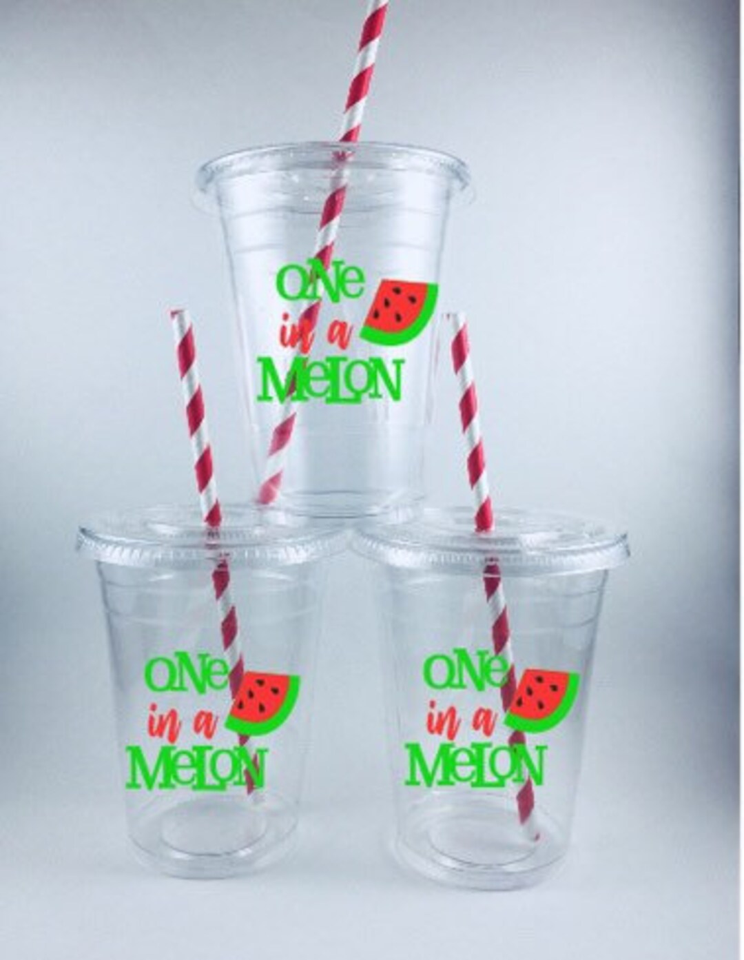 One in a Melon PARTY CUPS Watermelon Cup Set 1st First Birthday Pink or ...