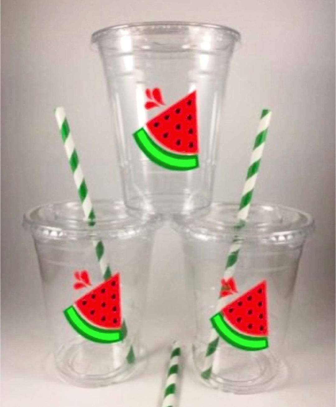 Watermelon Party Cups Birthday Disposables Watermelons Slice BBQ - Etsy