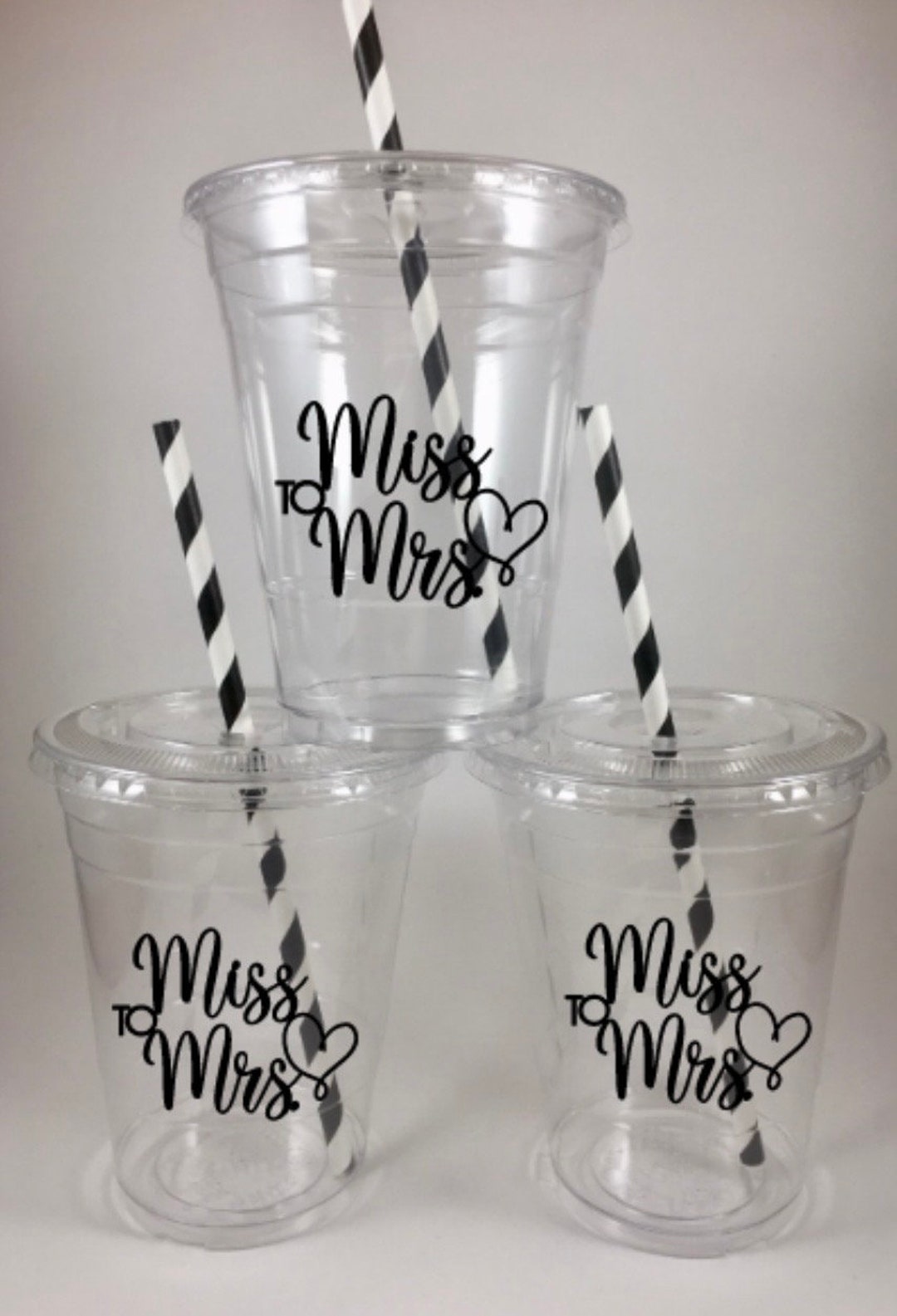 Miss to Mrs PARTY CUPS Bridal Shower Engagement Disposable Any Colors ...