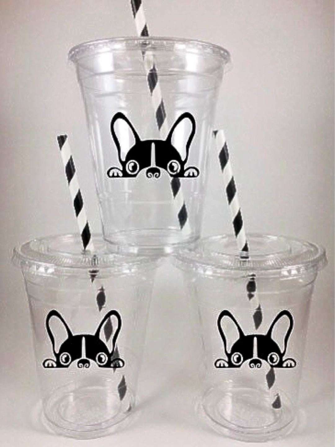 Frenchie PARTY CUPS French Bulldog Birthday Disposable Personalized ...