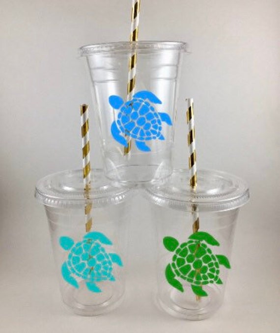 Sea Turtle Party Cups Birthday Disposable All Colors Available - Etsy