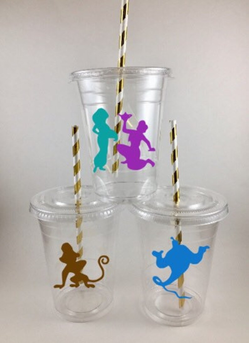Aladdin Party Cups Birthday Cup Set Jasmine Available Personalized ...