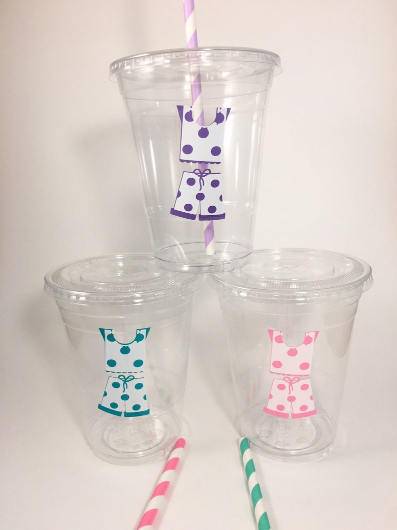 PAJAMA PARTY CUPS Pajamas Sleepover Slumber Favors Customized | Etsy