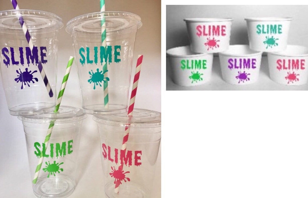 GIRLS SLIME PARTY Set 12 Cups and 12 Snack Cups Birthday Favors ...
