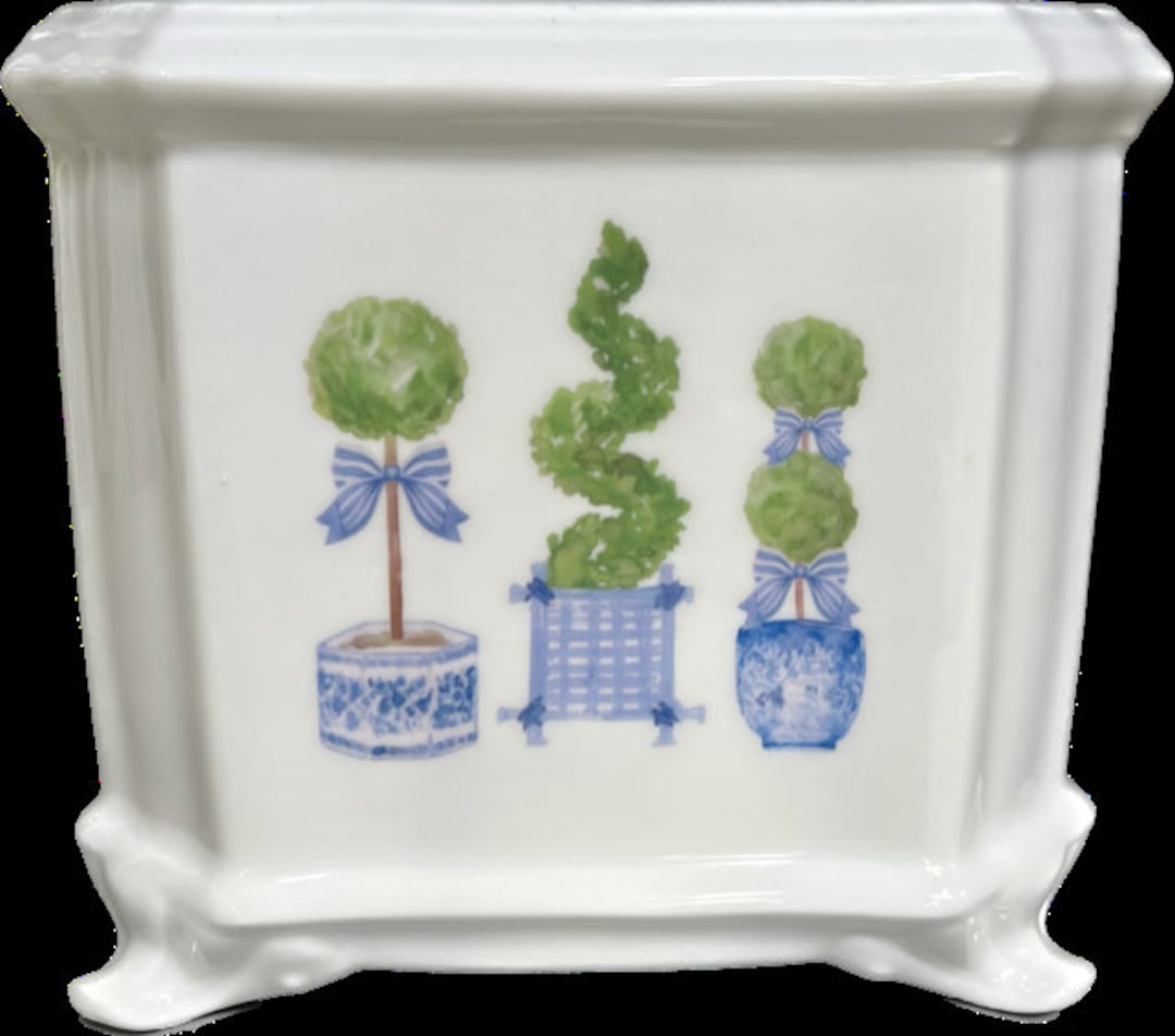 7" Topiary Trio Square Planter, White | the French Bee, Classic White ...