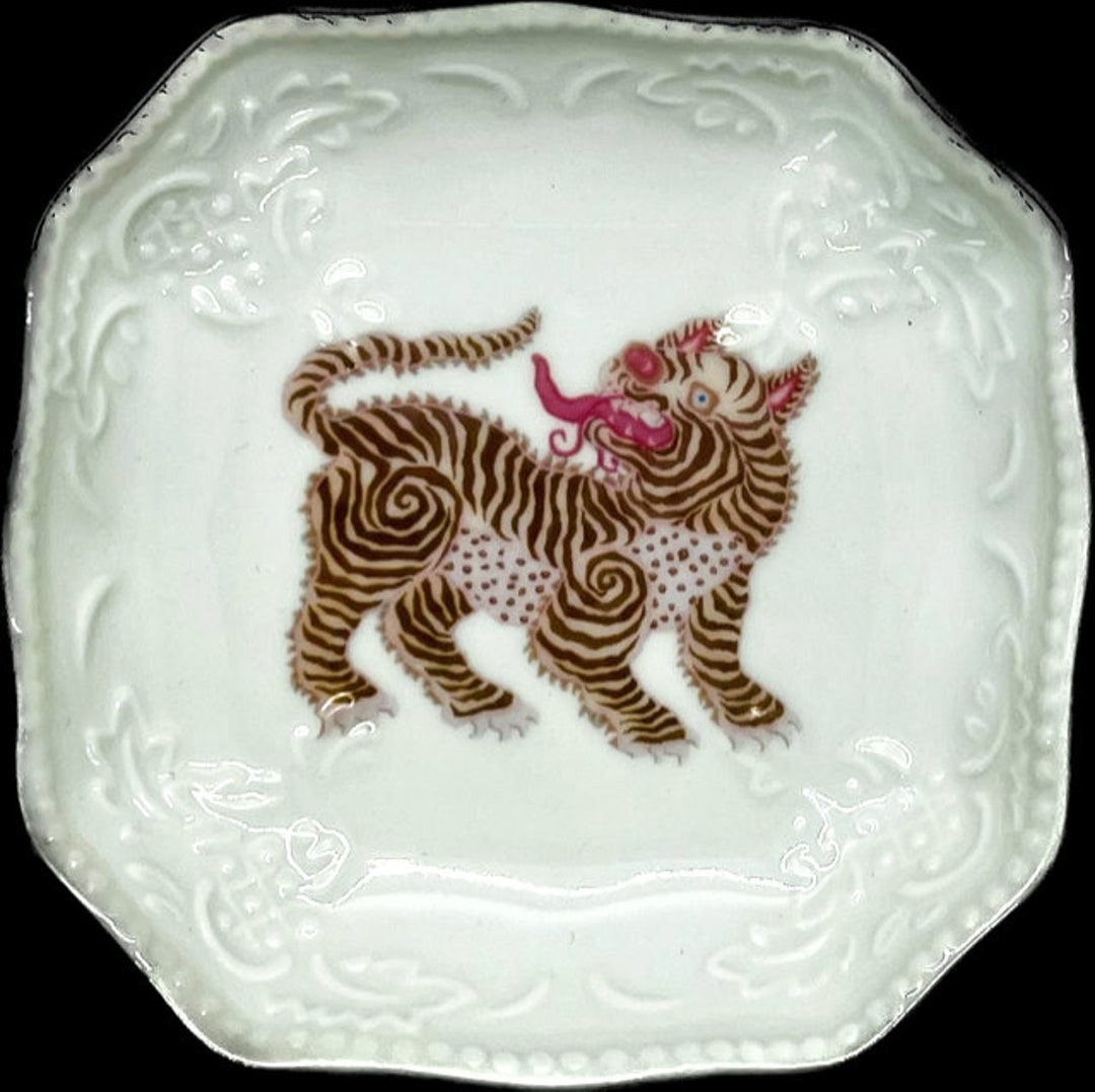 Foo Dog Lion Bon Bon Porcelain Small Dish 4"x4" - Etsy