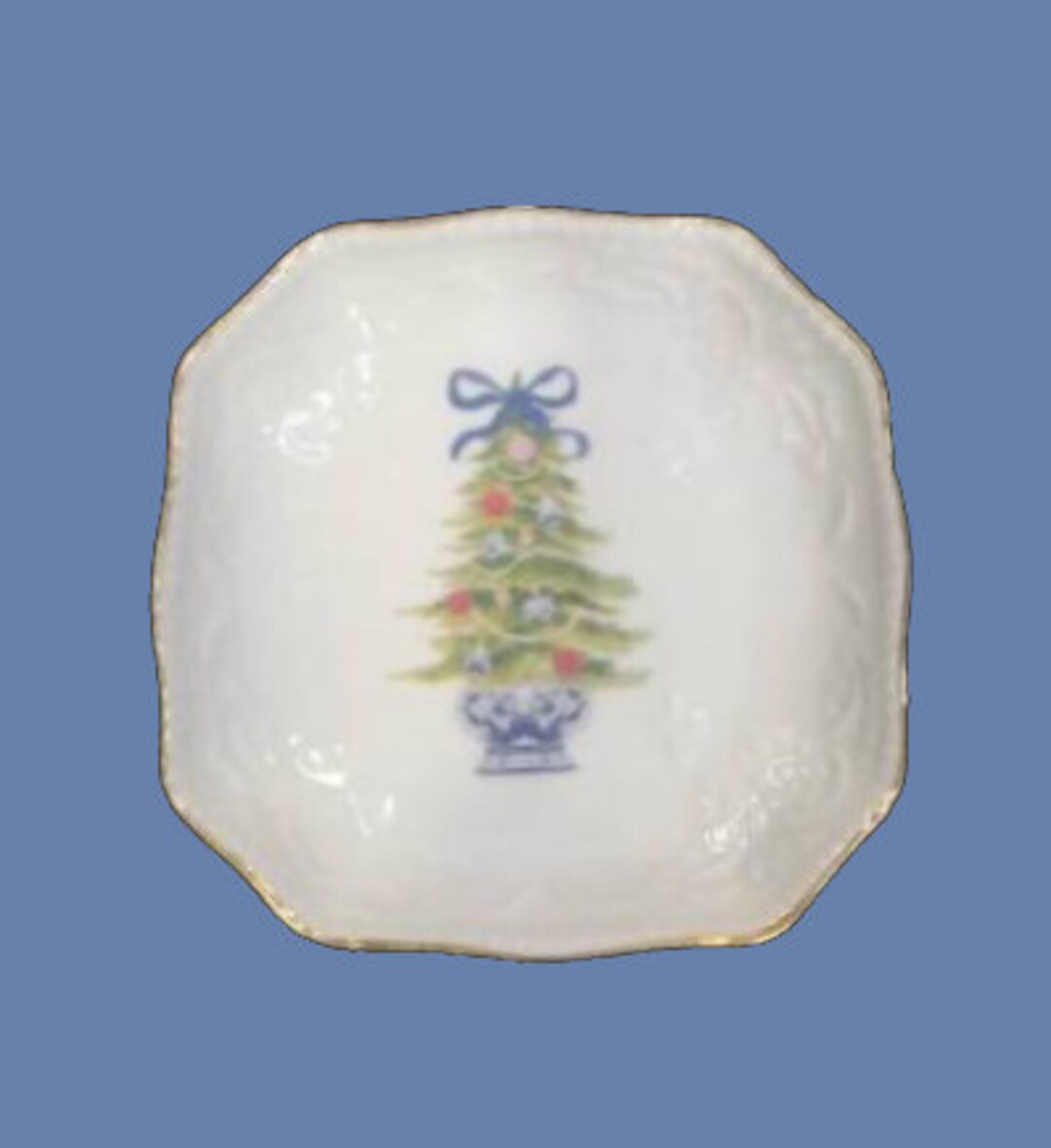 Chinoiserie Christmas Tree Bon Bon Plate Blue - Etsy