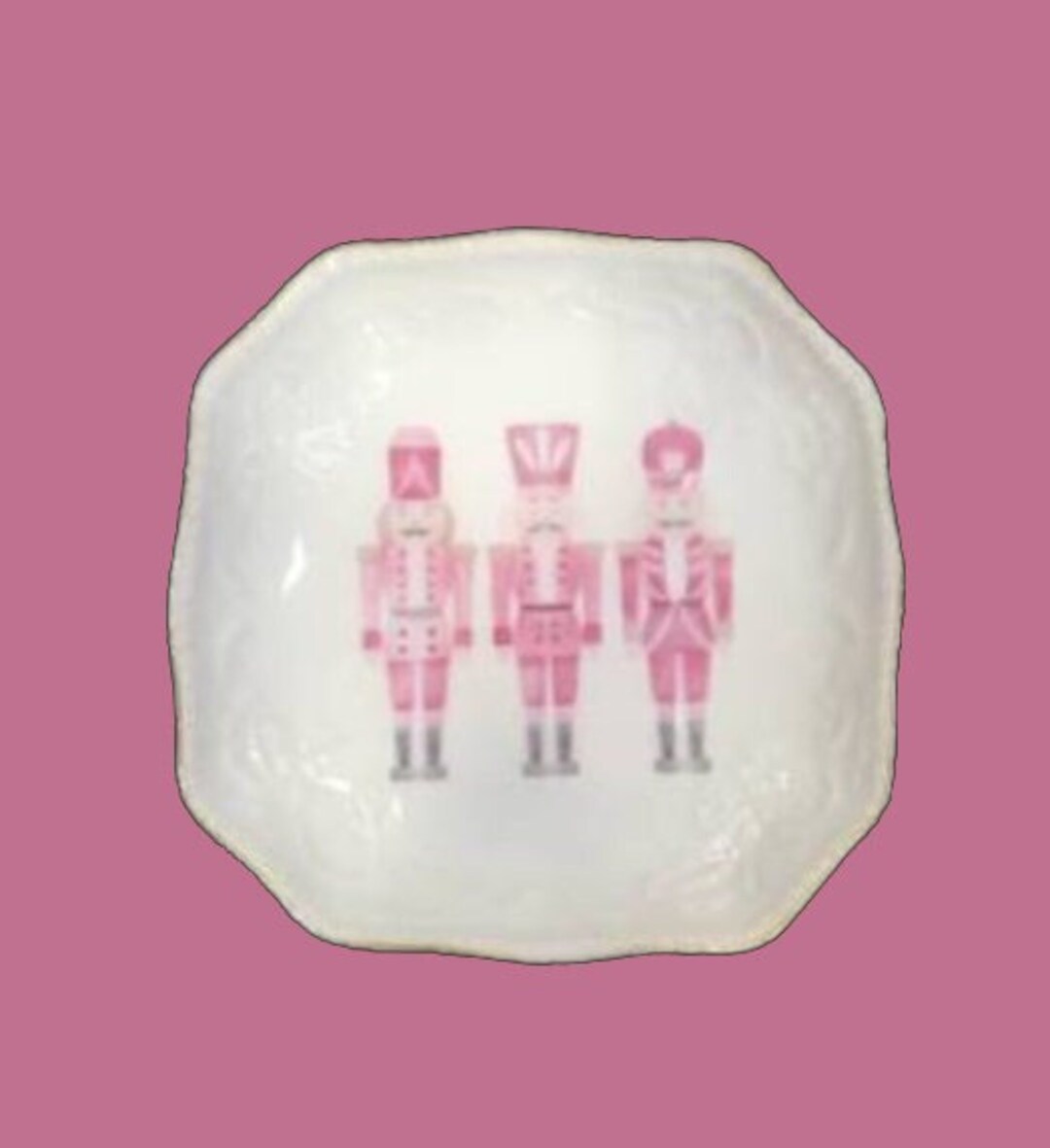 Chinoiserie Nutcrackers Bon Bon Plate Pink - Etsy