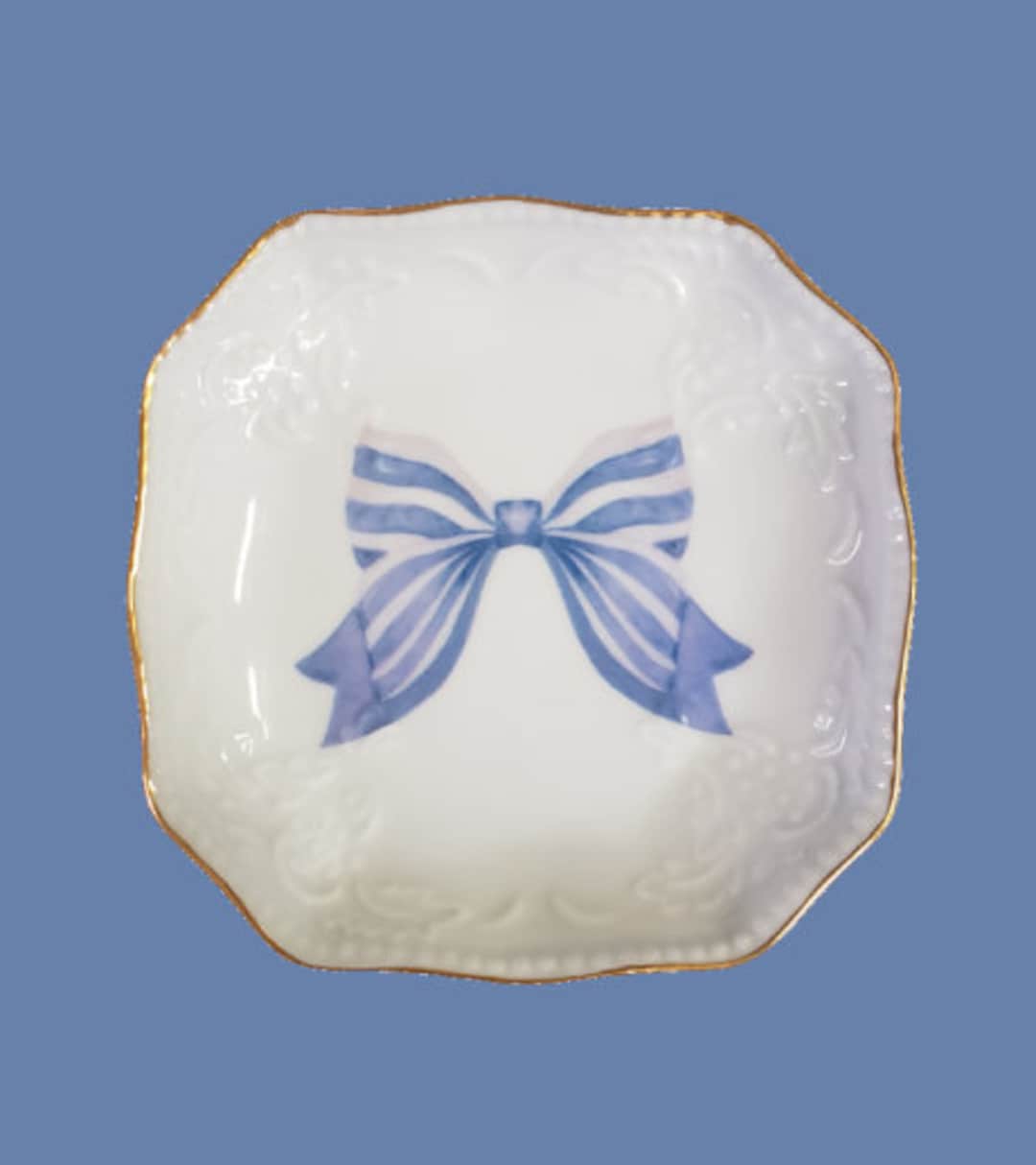 Chinoiserie Blue Bow Bon Bon Plate - Etsy