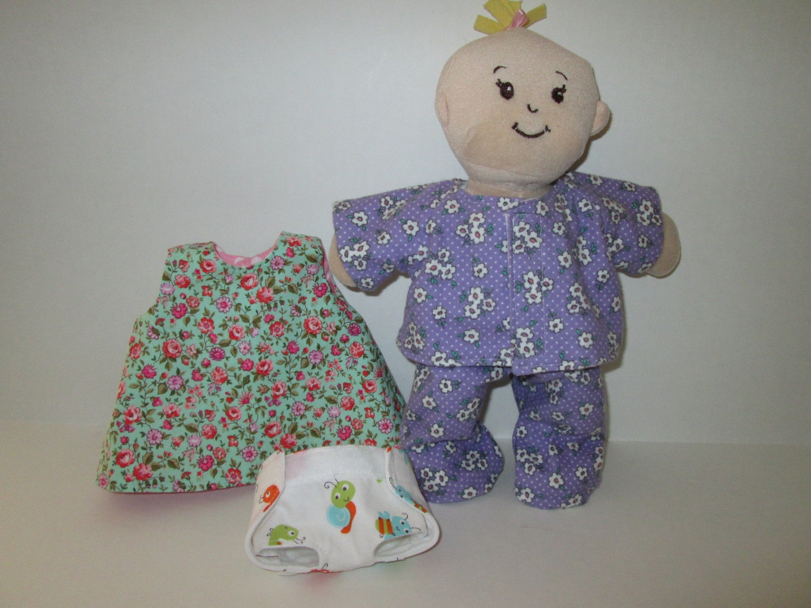 Pattern Fits Wee Baby Stella Doll Footed Pajamas- Reversible Dress ...
