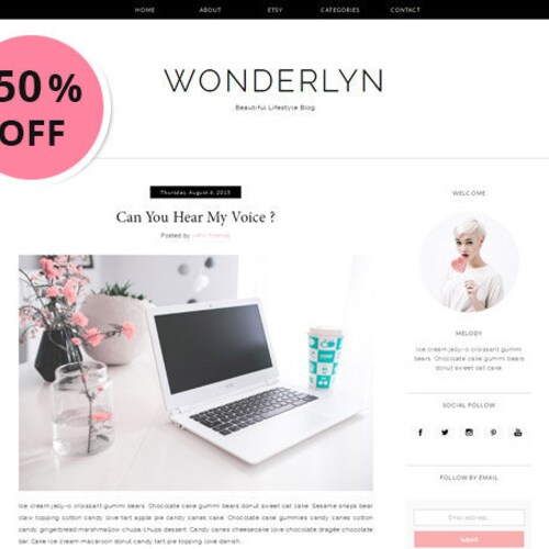 Responsive Premade Blogger Template Minimalist Design - Etsy