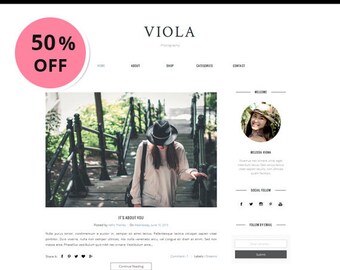 Modern Responsive Blogger Template Premade Template Clean Minimalist ...