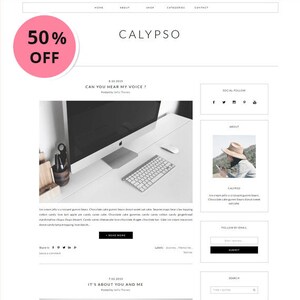 Responsive Premade Blogger Template Minimalist Design Simple White Blog ...