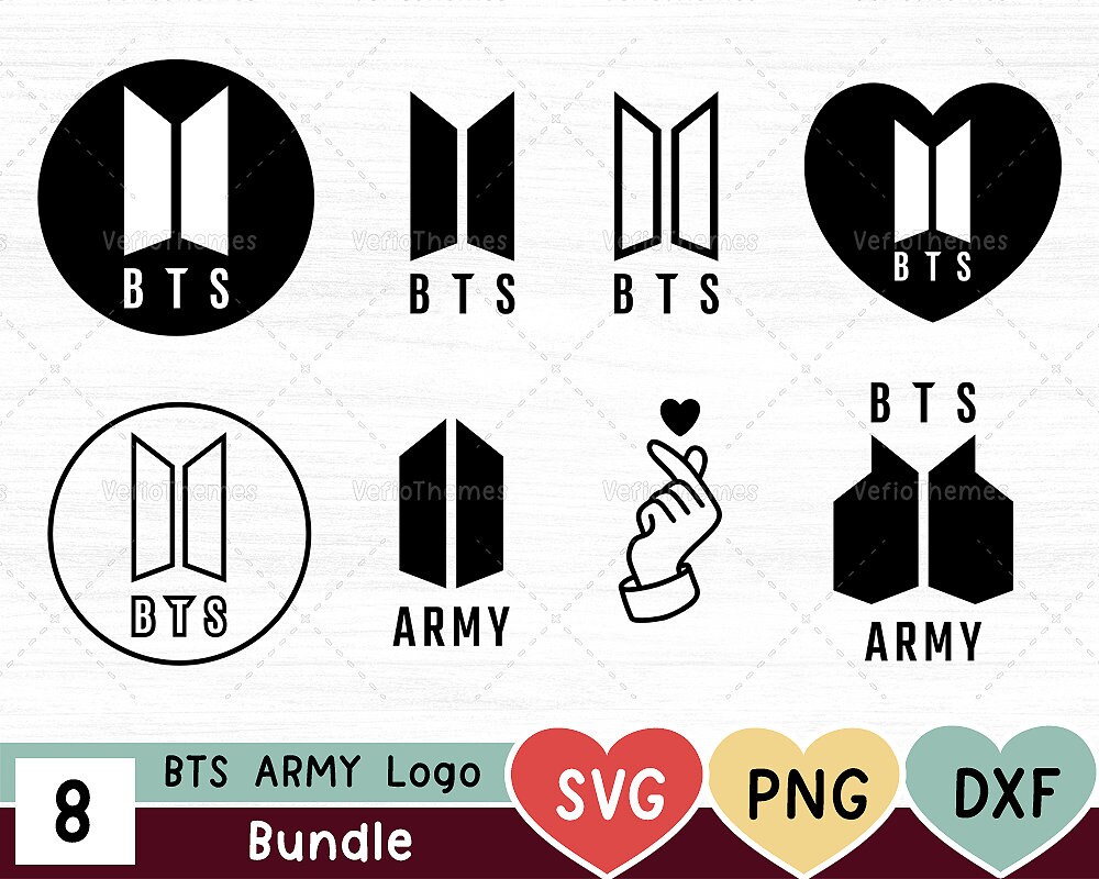 BTS SVG Bundle Pack ARMY Logo Svg Finger Heart Clipart | Etsy UK