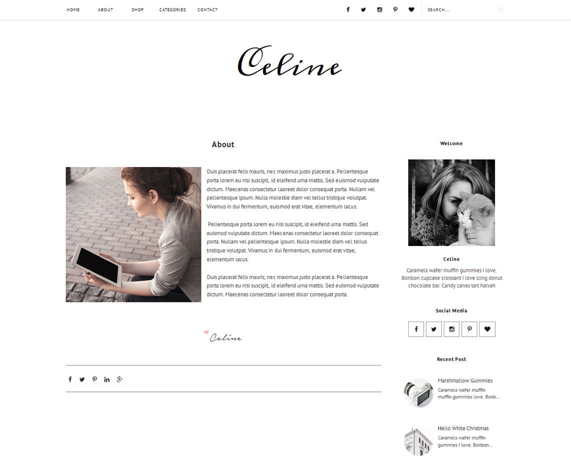 Premade Blogger Template Responsive Premade Template Clean Minimalist ...