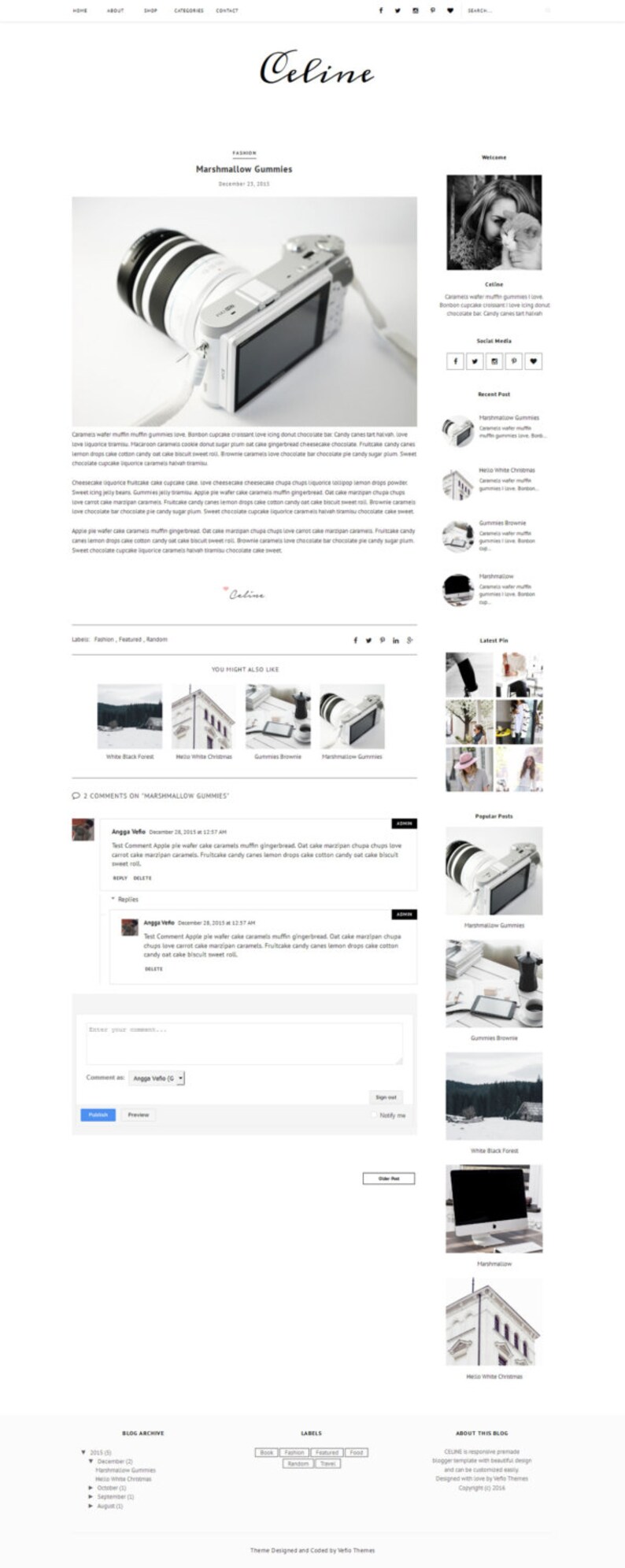 Premade Blogger Template Responsive Premade Template Clean Minimalist ...