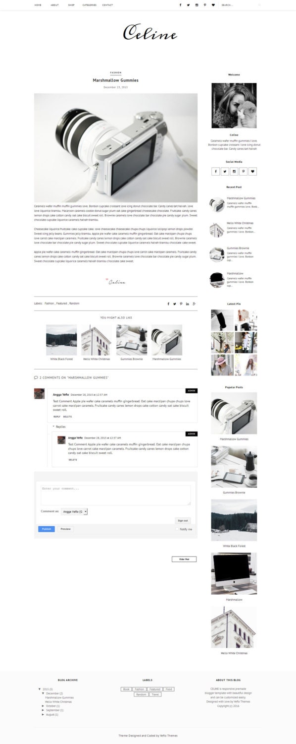 Premade Blogger Template Responsive Premade Template Clean Minimalist ...