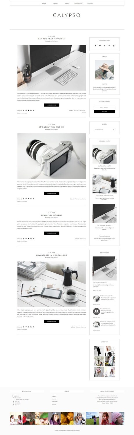 Responsive Premade Blogger Template Minimalist Design Simple White Blog ...