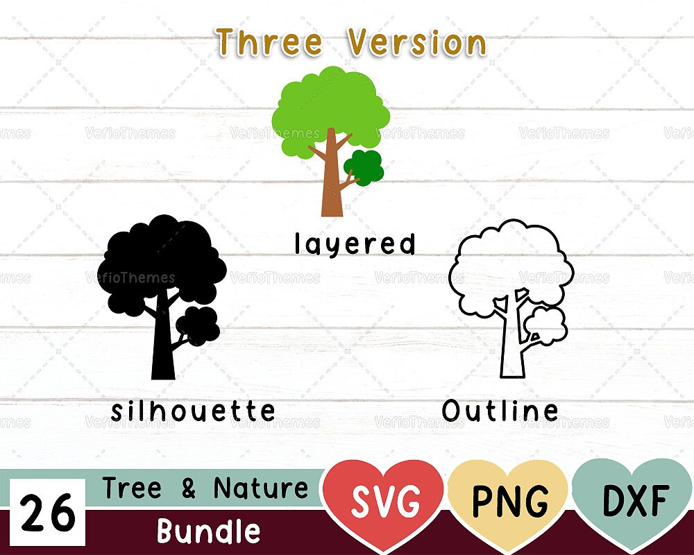 Tree Nature Plant SVG Bundle, Grass Bush Shrub Lawn SVG, Coconut Rock ...