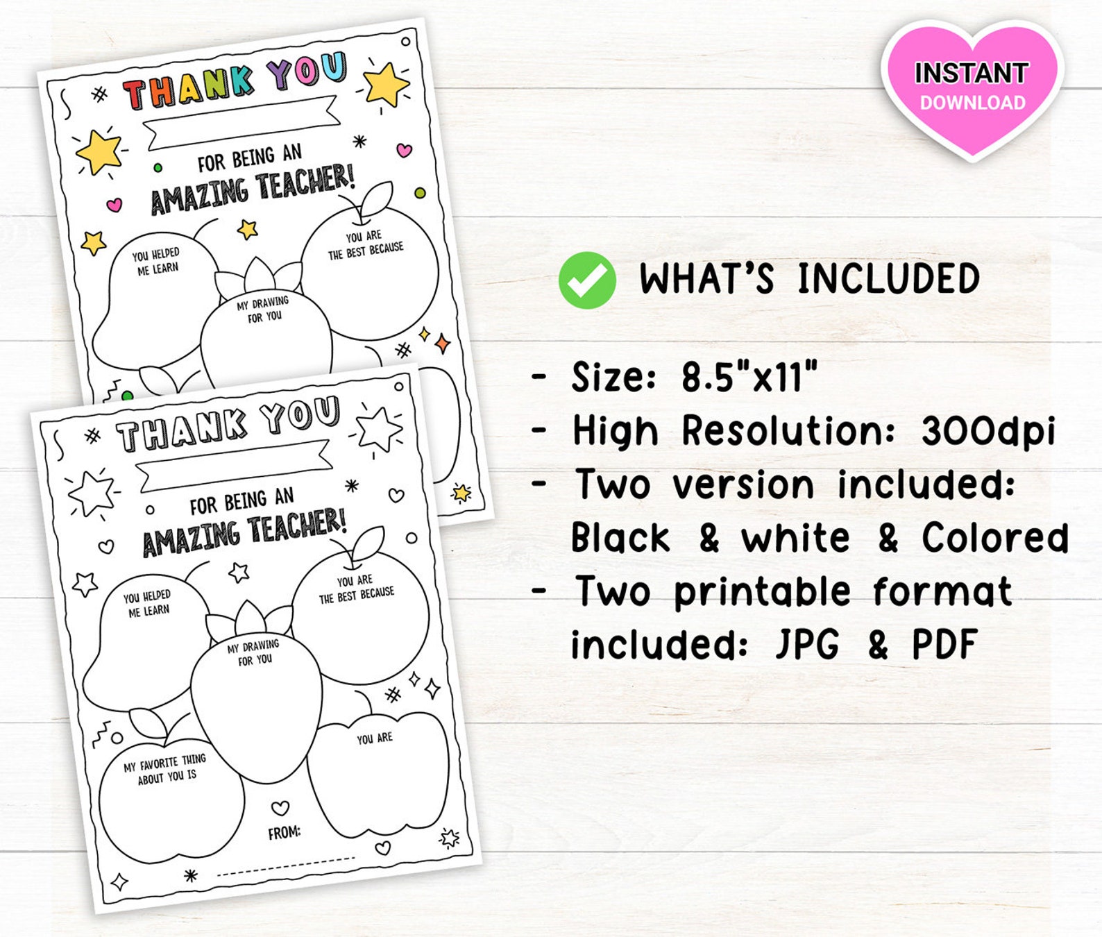 Printable Teacher Appreciation Gift, Thank You Coloring Page Kids ...