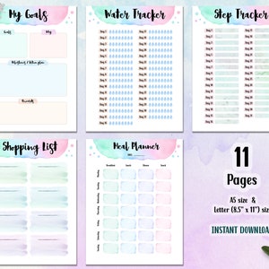 Pastel Weight Loss Journal, Printable Weightloss Tracker, Colorful ...