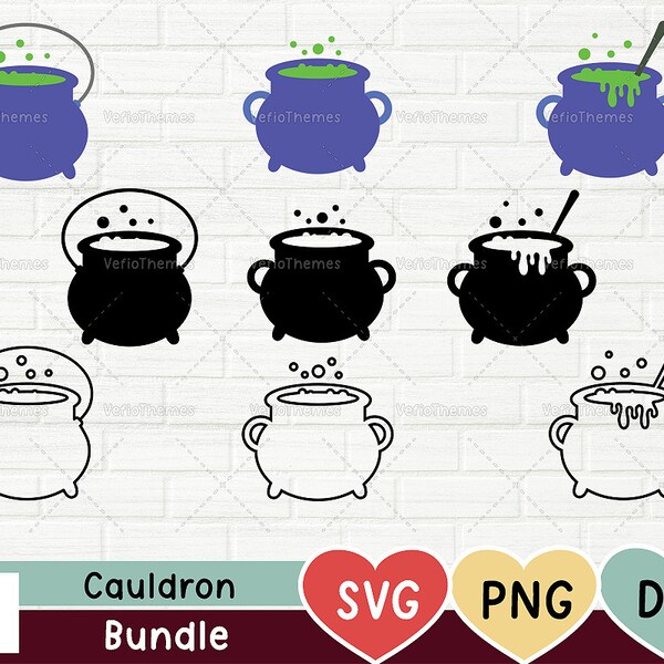 Witch and Cauldron Silhouette - Etsy