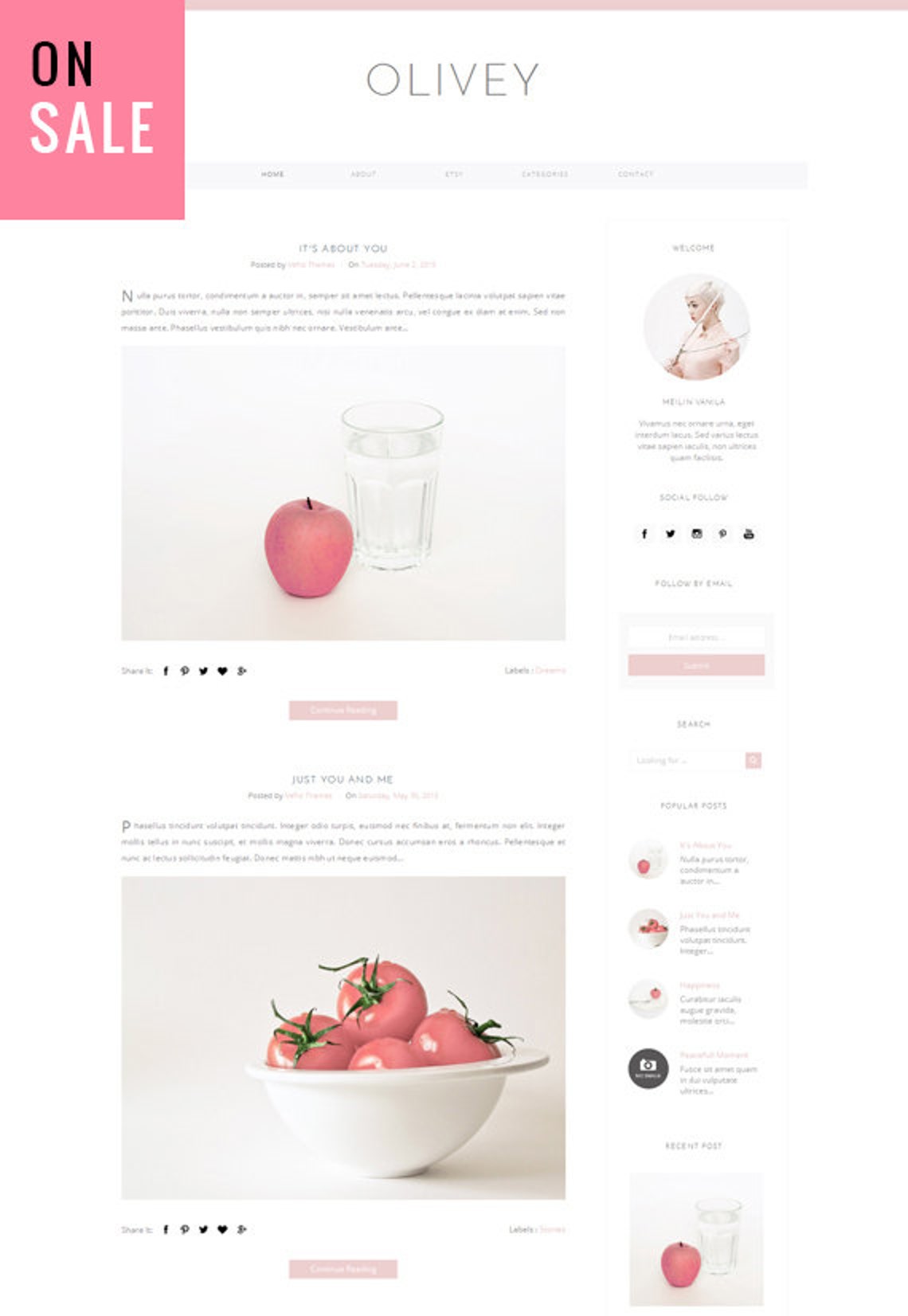 Modern Responsive Blogger Template Premade Template Clean Minimalist ...