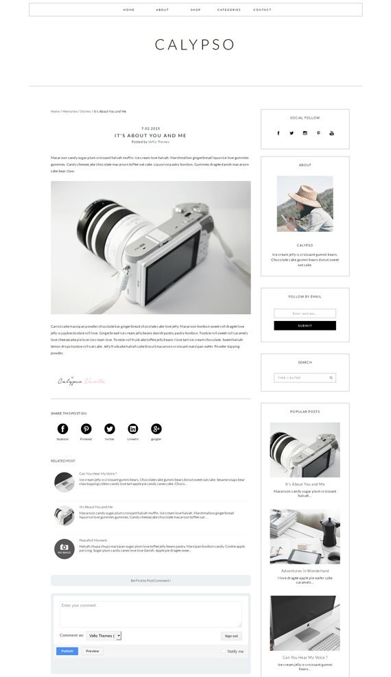 Responsive Premade Blogger Template Minimalist Design Simple White Blog ...