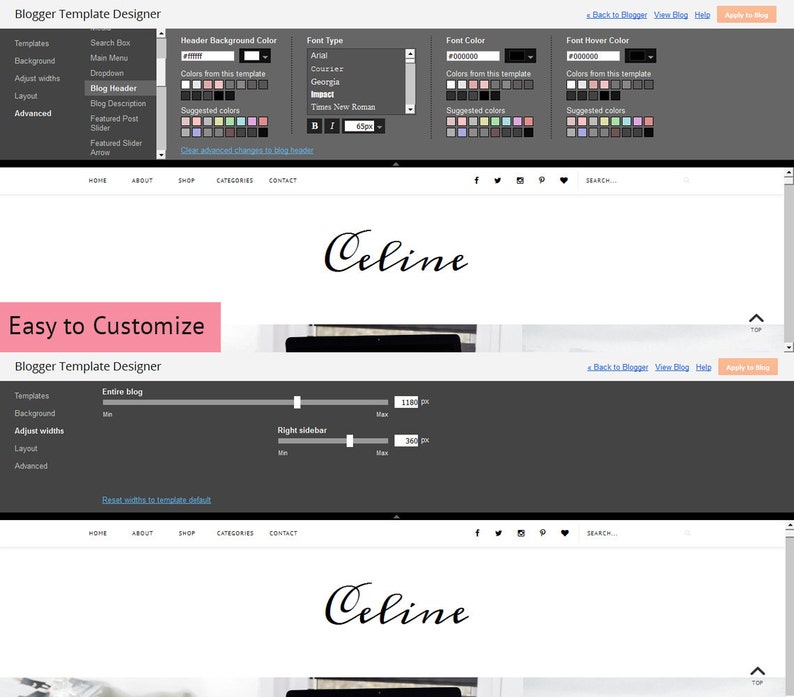 Premade Blogger Template Responsive Premade Template Clean Minimalist ...