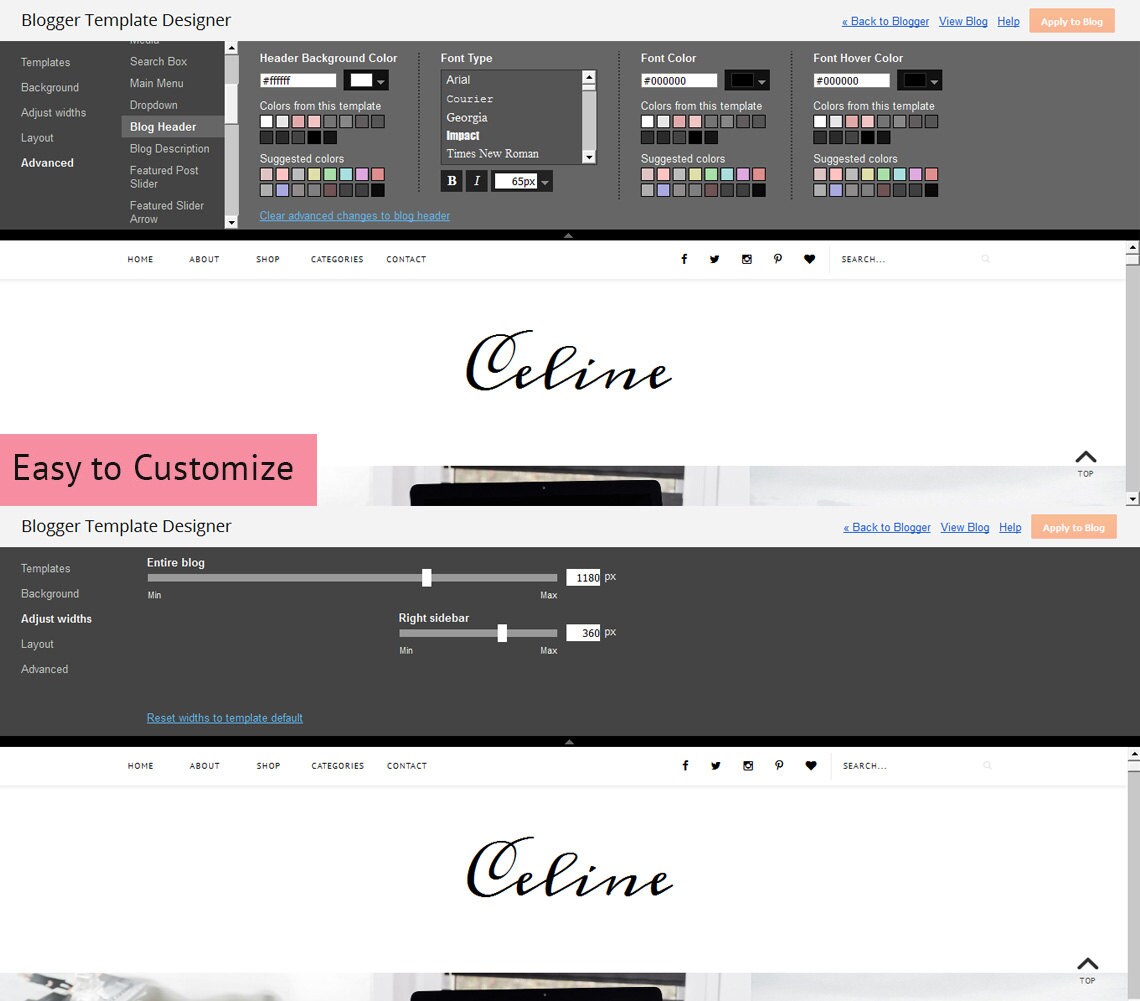 Premade Blogger Template Responsive Premade Template Clean Minimalist ...