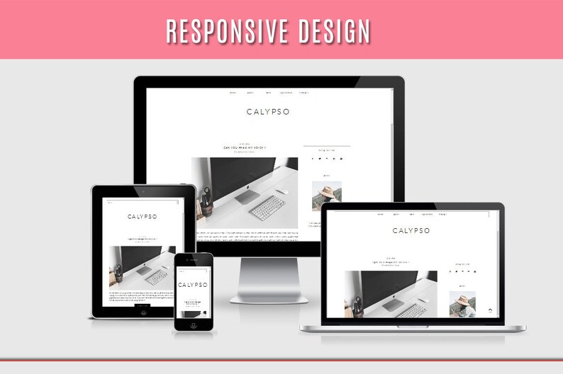 Responsive Premade Blogger Template Minimalist Design Simple White Blog ...