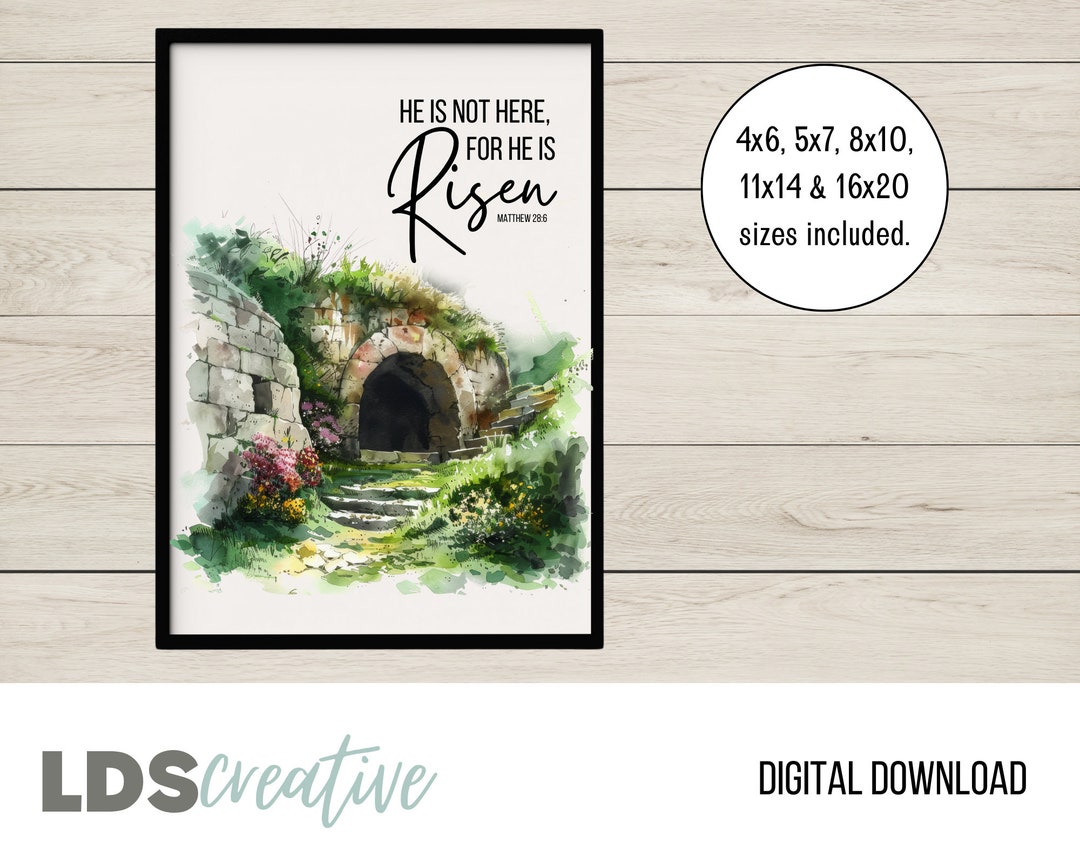 He is Risen Garden Tomb Print | Easter Christian Art (digital Download ...