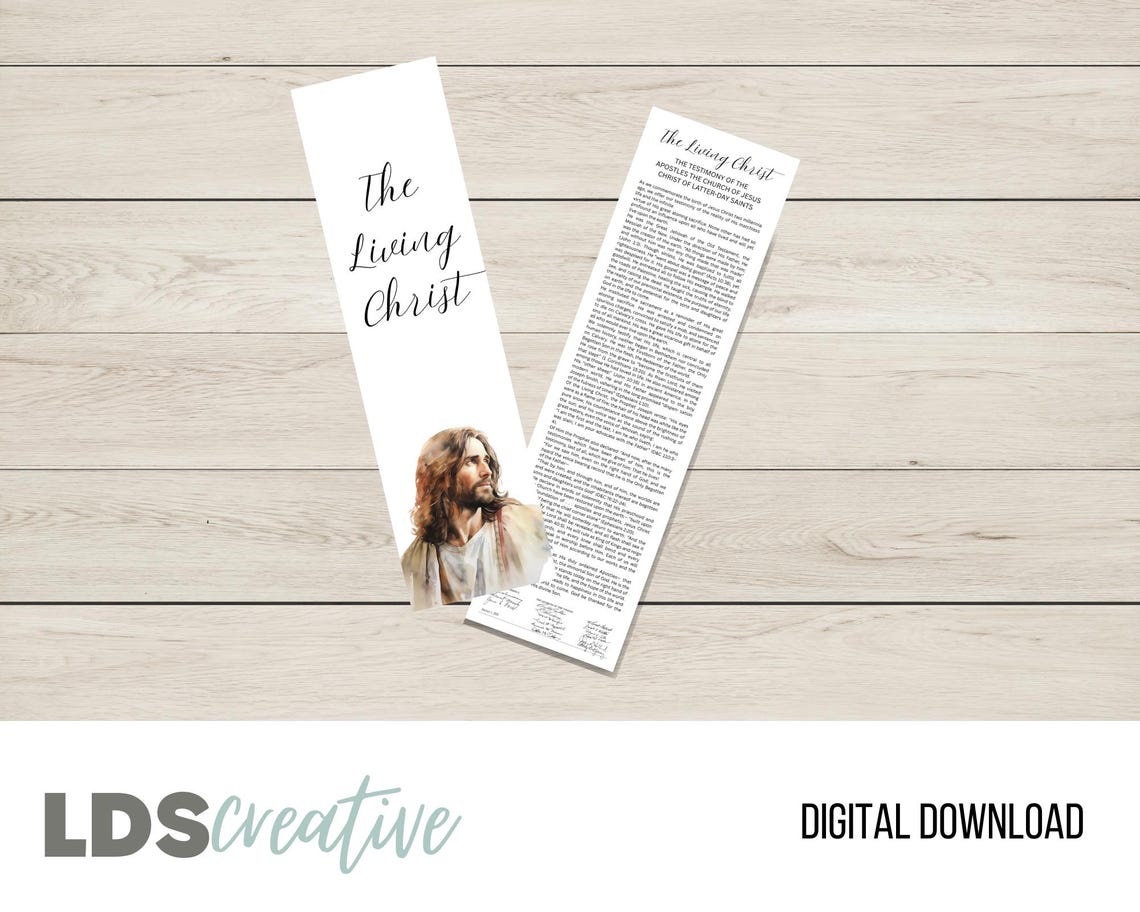 The Living Christ Bookmark: LDS Proclamation (digital Download) - Etsy