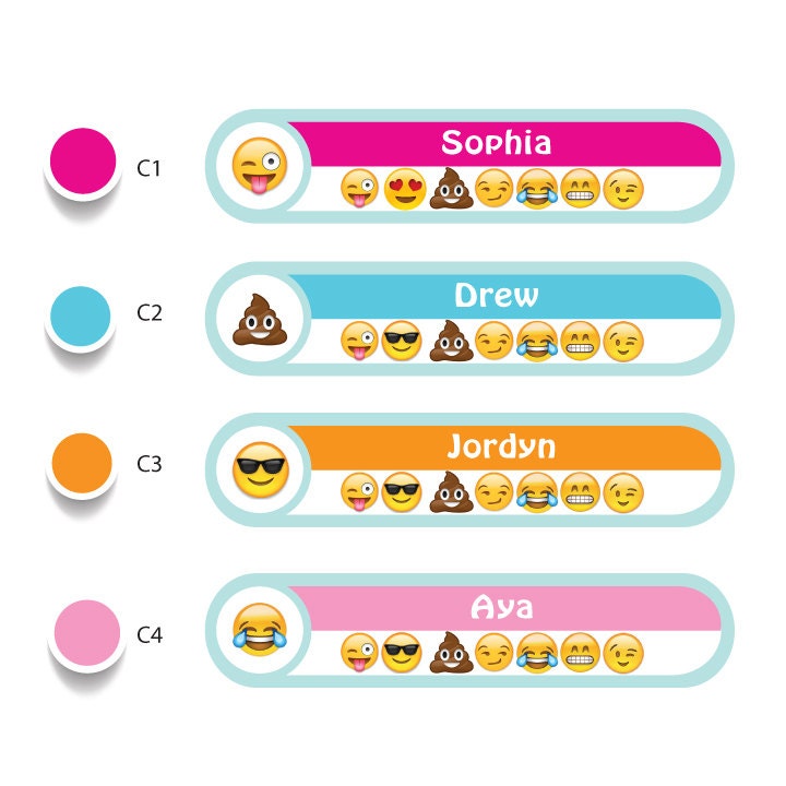 EMOJI NAME LABELS - Etsy