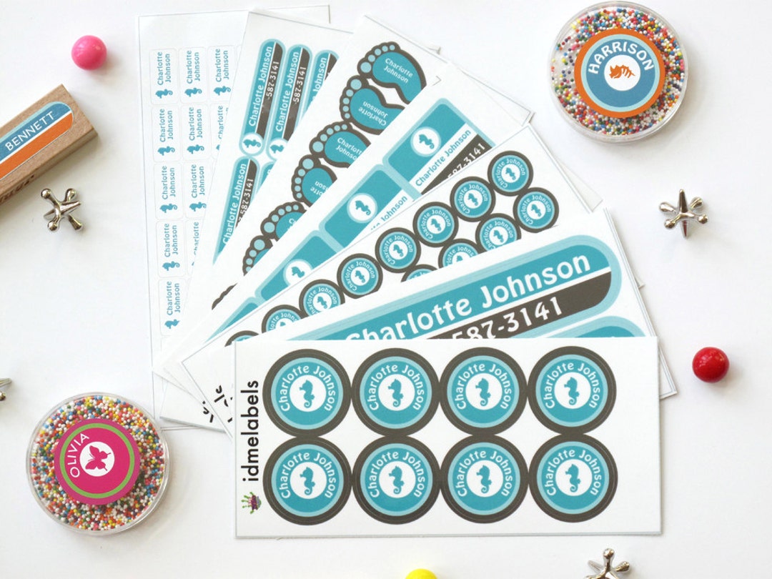 Personalized Waterproof Name Labels for Kids baby, Daycare, School ...