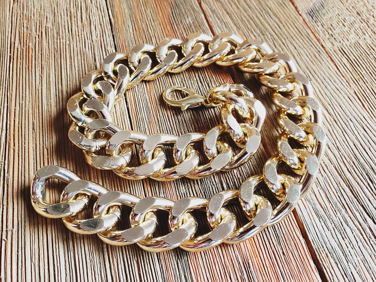 Gold Chunky Chain Boot Jewelry Bold Gold Chain Boot Bracelet - Etsy