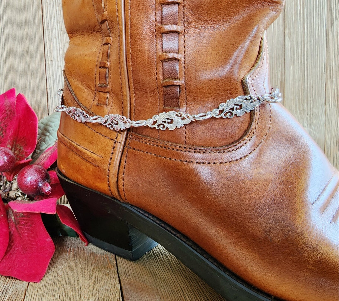 Silver Scrolled Filigree Boot Bracelet Fancy Silver Boot - Etsy
