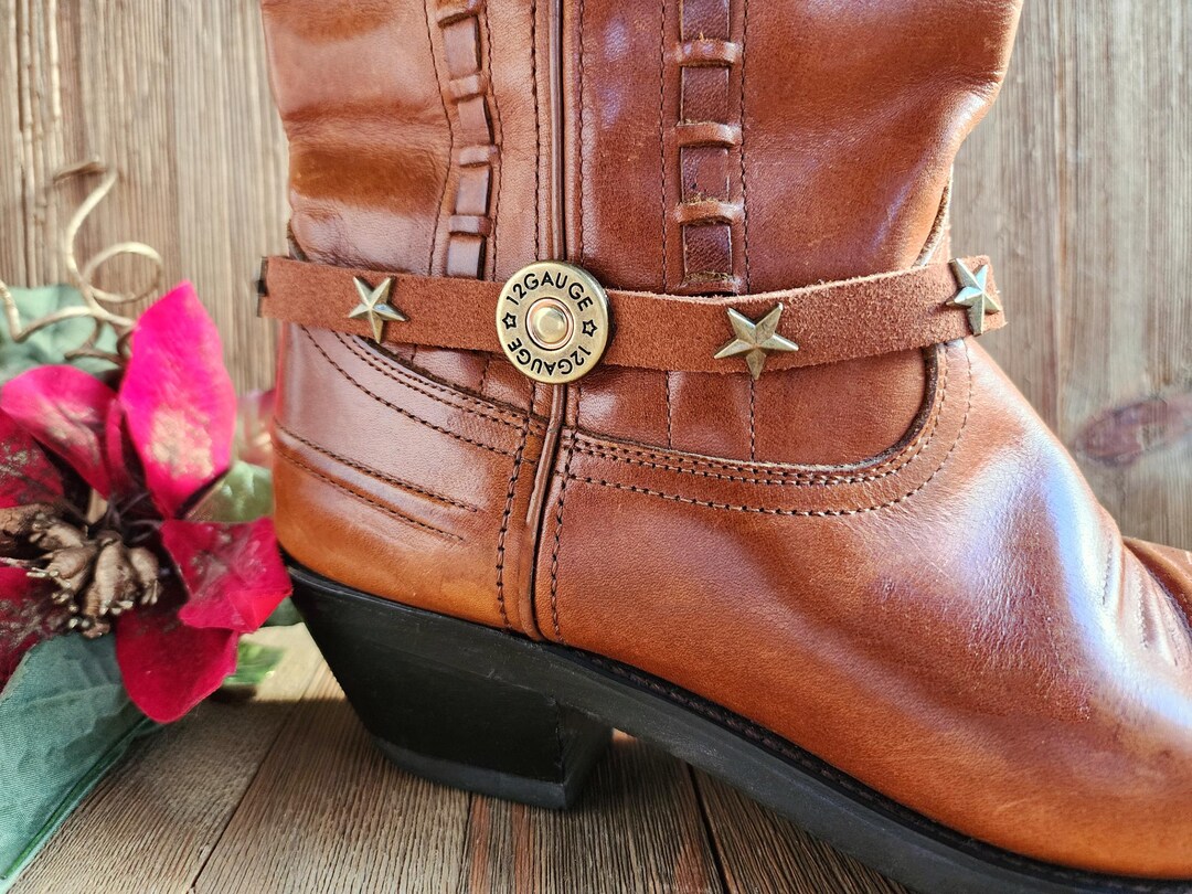 Western Leather Cowgirl Bullet Shell 12-gauge Boot Bracelet, Shotgun ...
