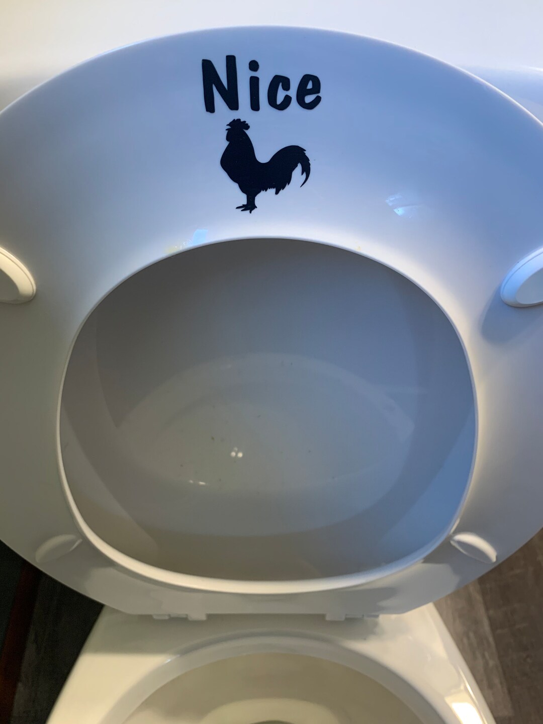 Nice Rooster cock Toilet Seat Sticker Funny Gift for Him Compliment ...