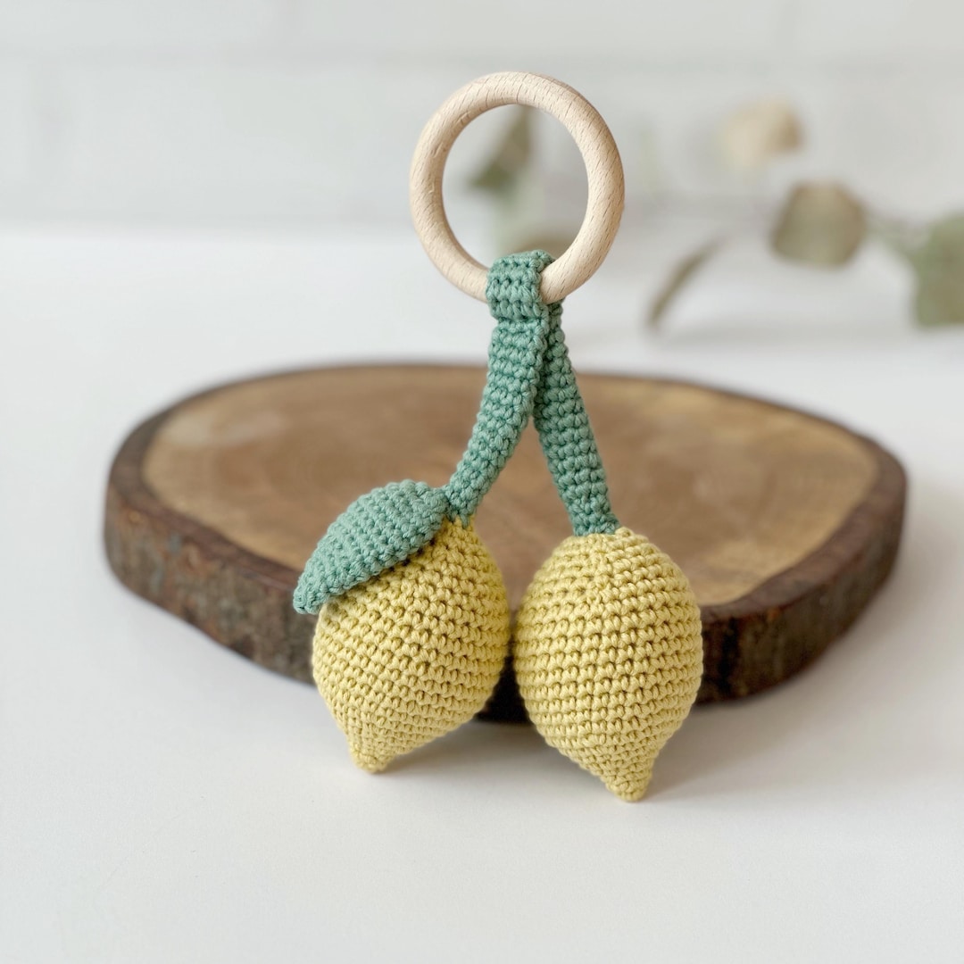 Lemon Baby Rattle, Organic Newborn Toy, Natural Teether for Infant - Etsy