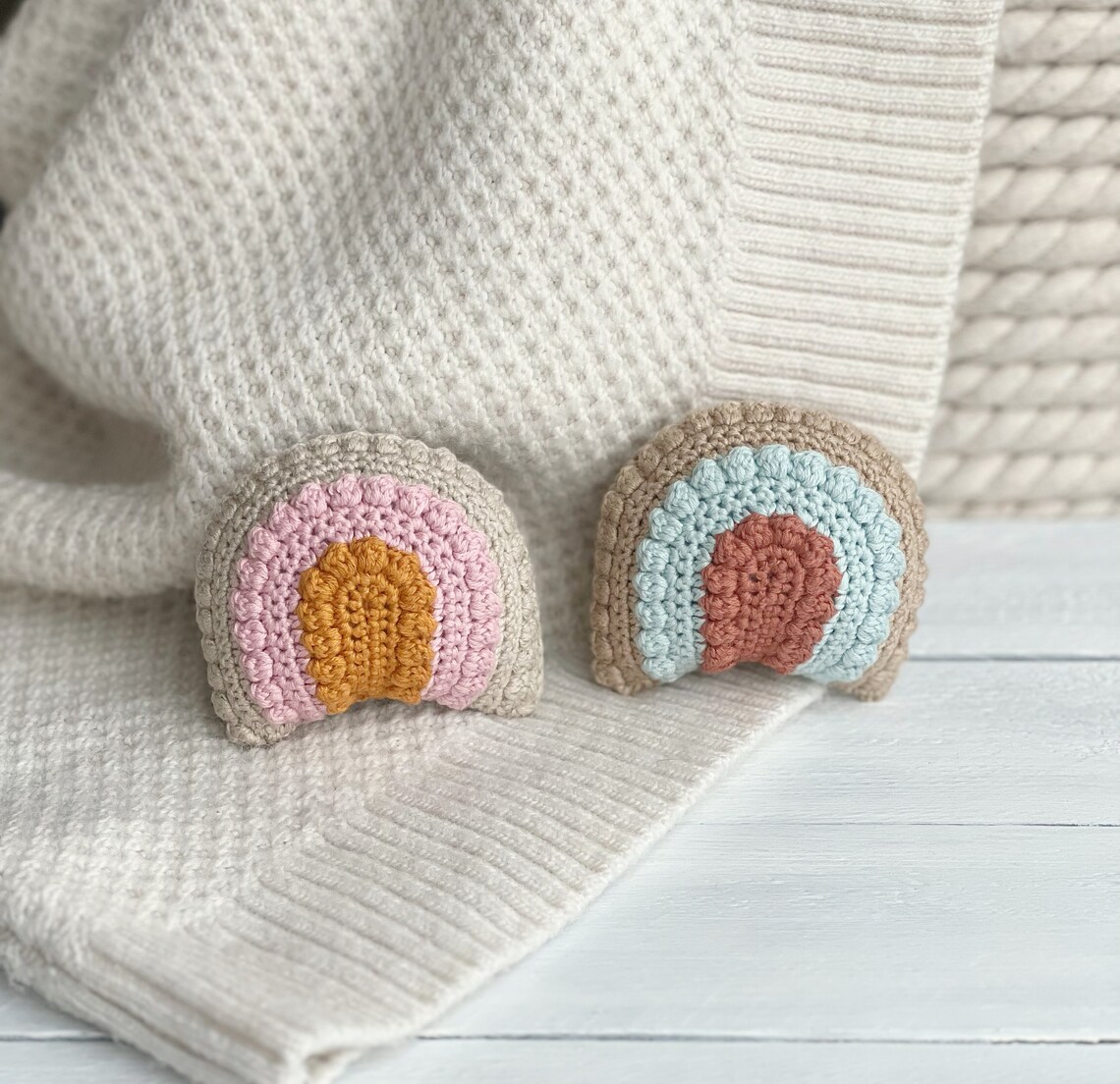 Crochet Rainbow Montessori Toy Boho Rattle Baby Toy Baby - Etsy