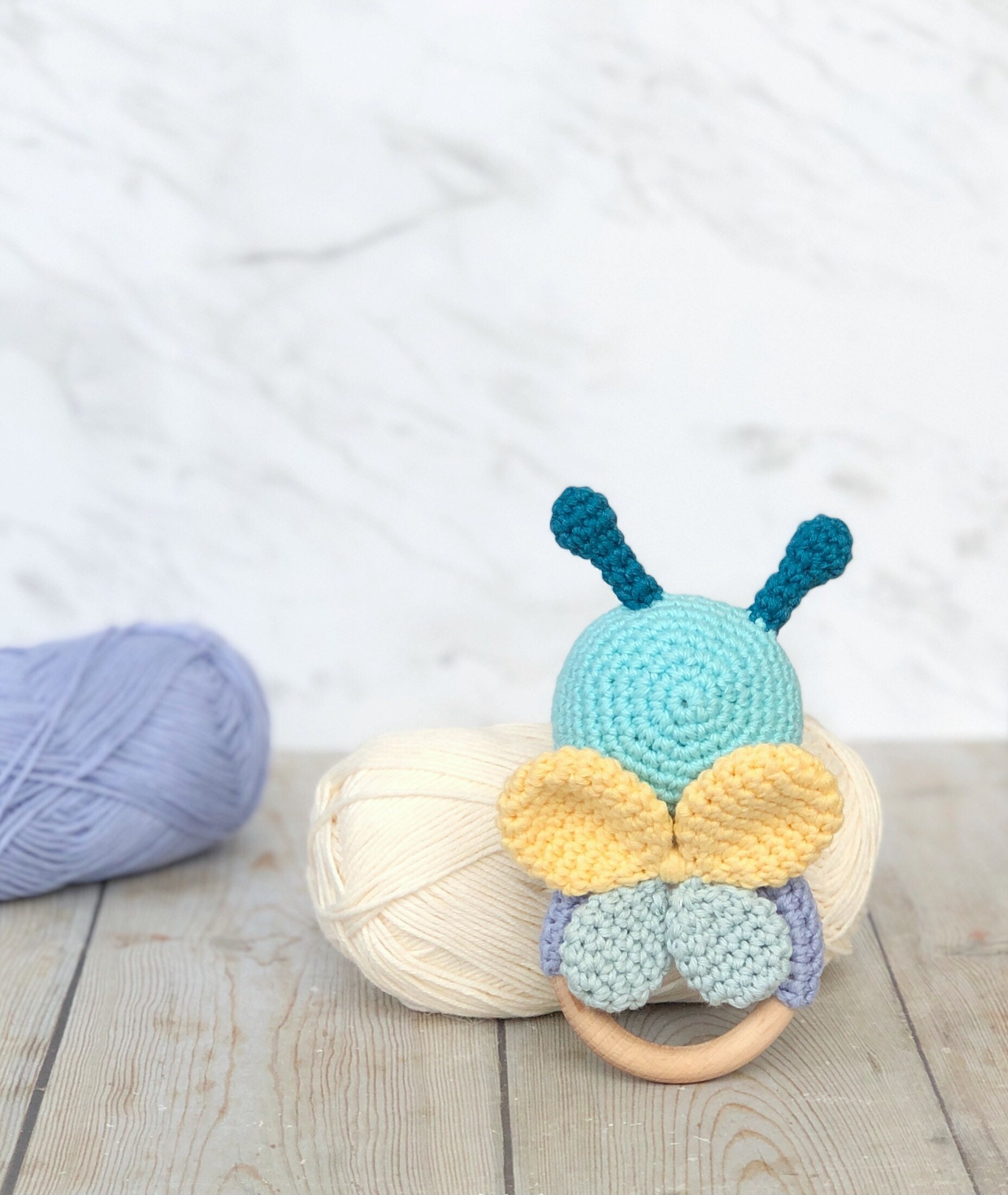 Butterfly rattle Crochet Rattle Eco-friendly Toy | Etsy