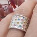New Sterling Silver Band RING With Spring Colors, Silver Ring for ...