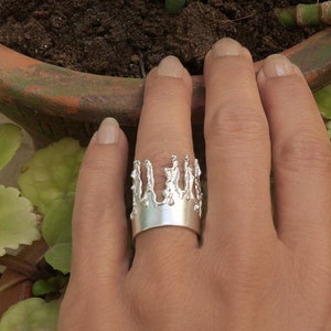 Silver Drip Ring Modern Ring, Sterling Silver Jewelry, Drop Ring, Women ...