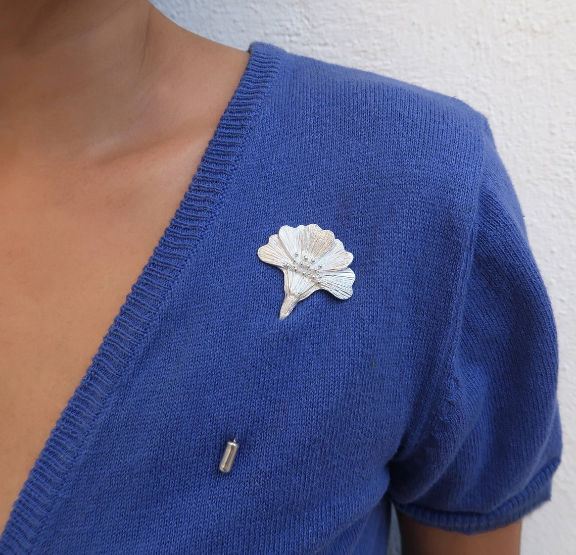 Silver Flower Brooch Flower Pin on Silver gift for women | Etsy