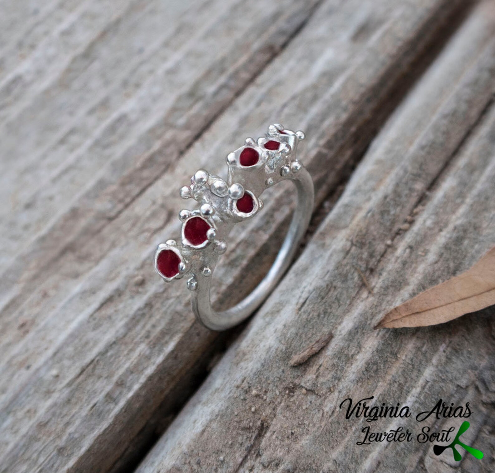 Red Coral Ring Sterling Silver Red Ring | Etsy