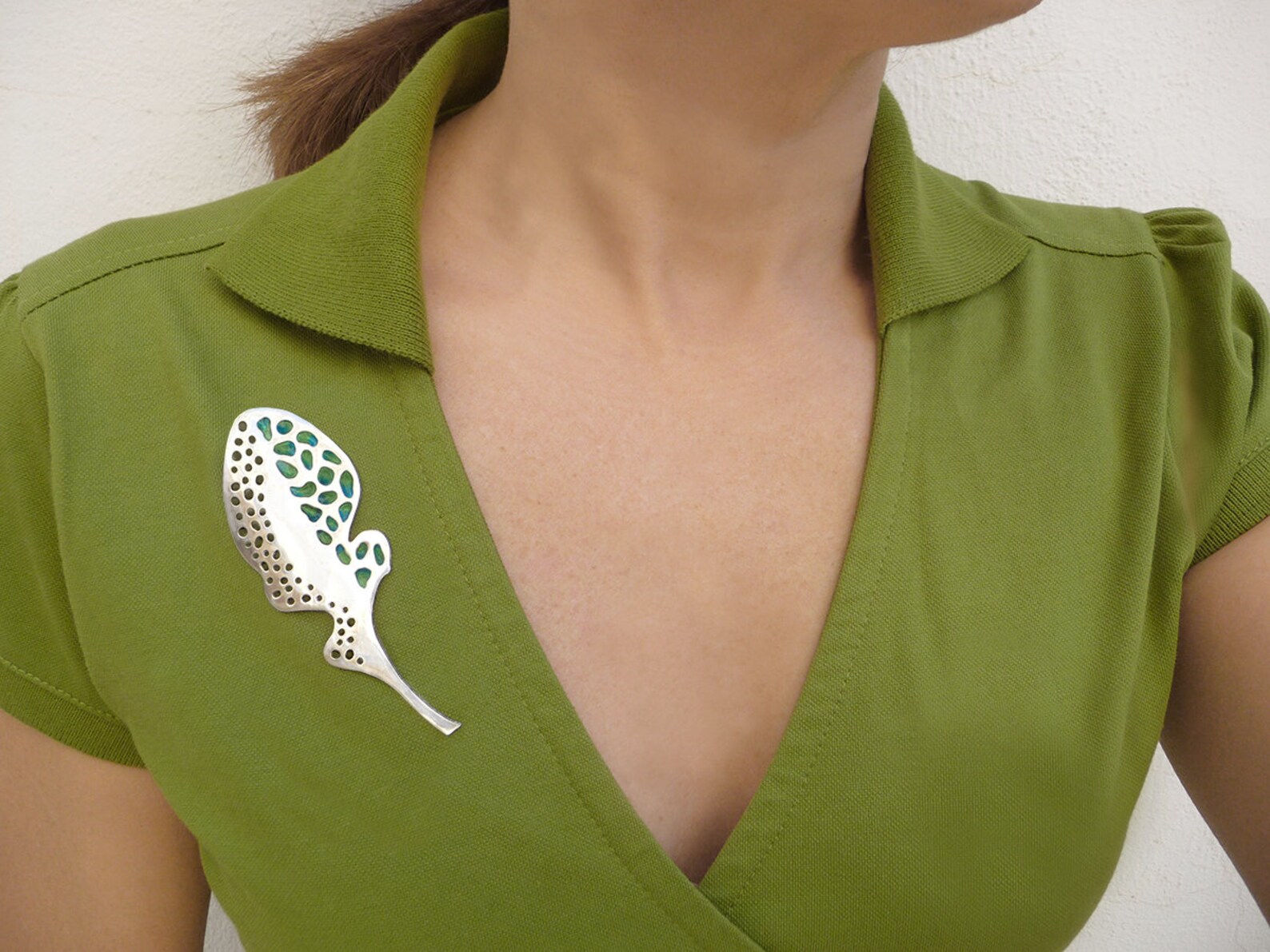 Leaf Brooch Sterling Silver Organic Brooch Contemporary - Etsy