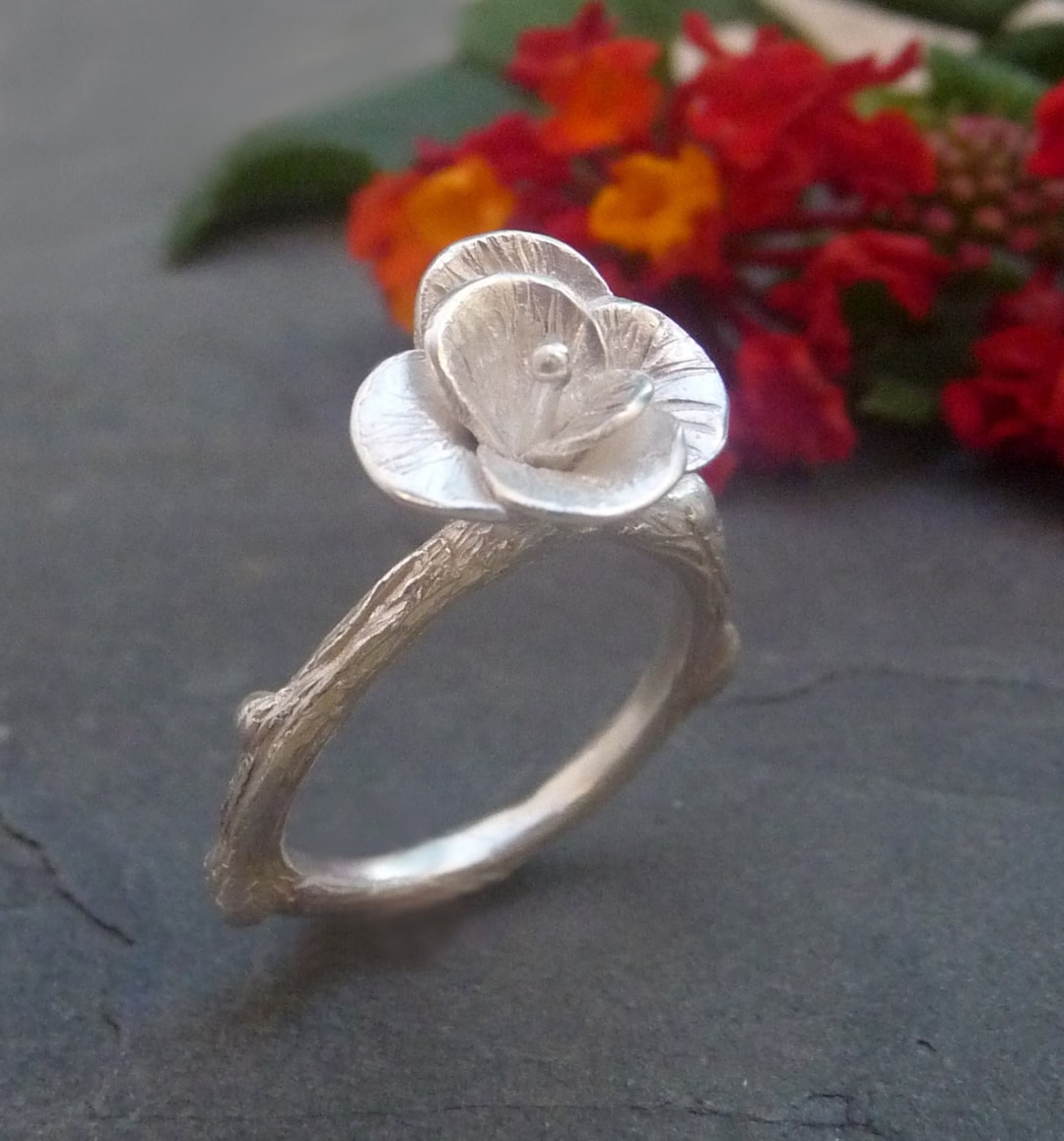 Ring of Flowers Flower Rings Jewelry, Birth Flower Jewelry - Etsy