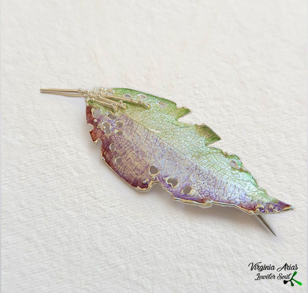 Wild Leaf Brooch Contemporary Design, Christmas Gift Brooch - Etsy
